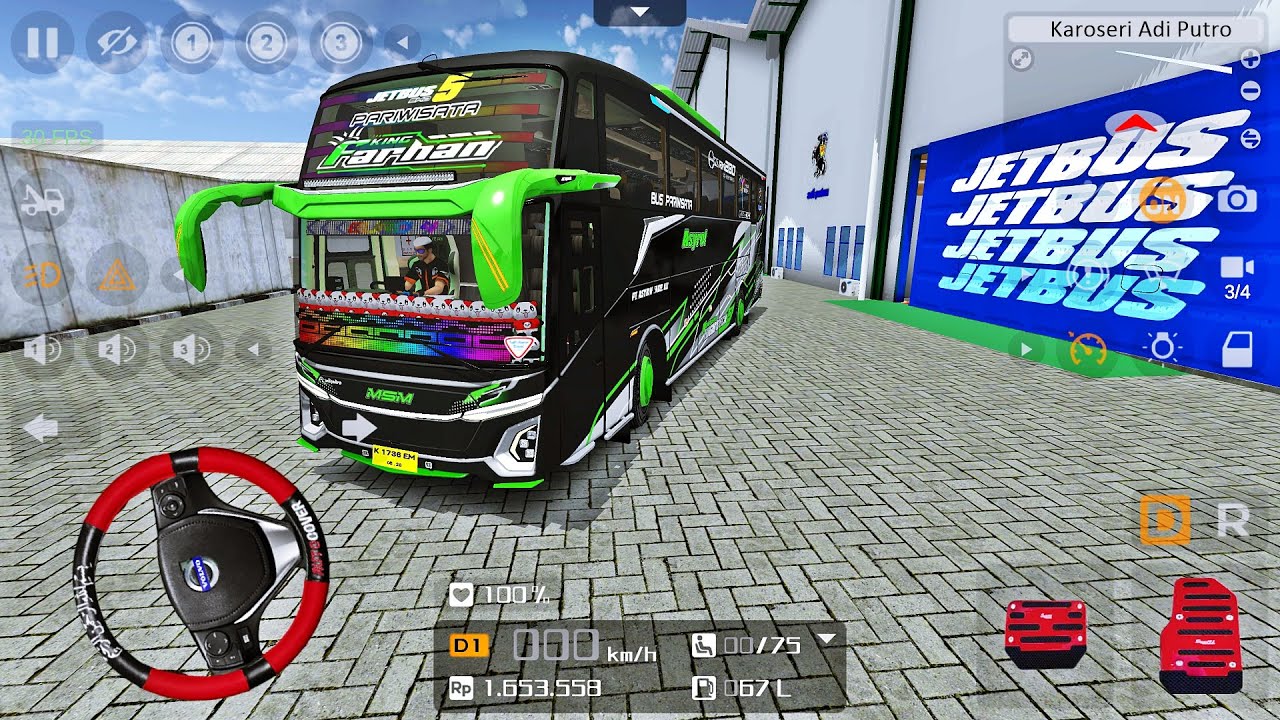 Bus Pariwisata King Farhan Asyrof JB5 Livery Terbaru Langsung Nyebrang ...