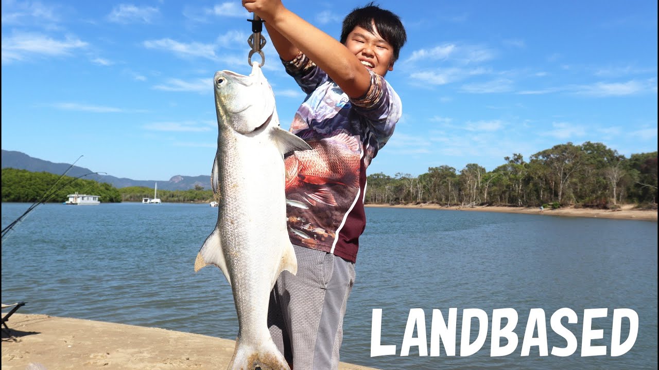 Land based Fishing in Queensland, Australia - Big Blue Salmon!! - YouTube