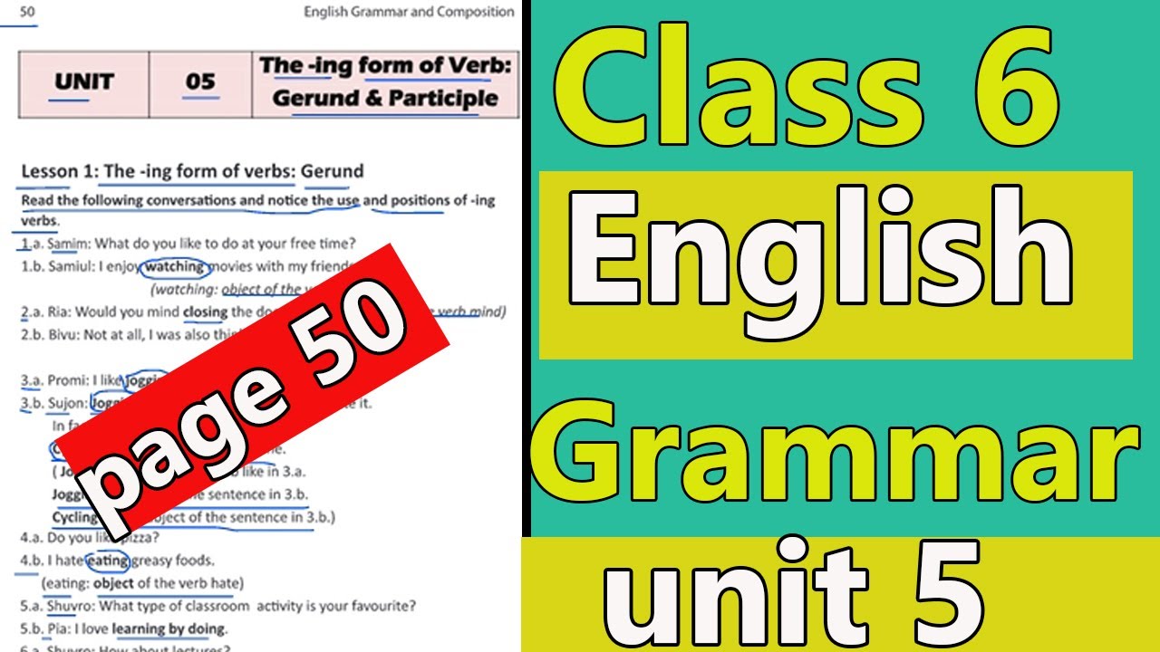 class 6 english grammar 2025। Unit 5। Lesson 1। page 50-51। class 6 ...