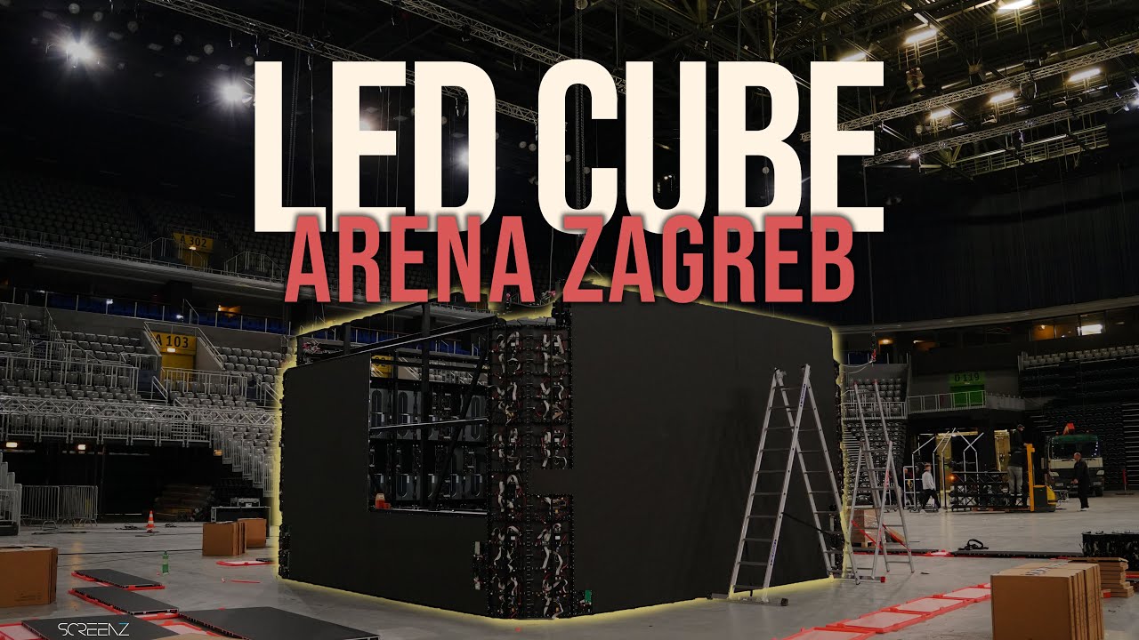 Arena Zagreb - LED CUBE installation by Screenz - YouTube