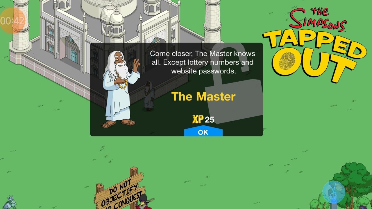 The Simpsons Tapped Out: Character unlock The Master with Taj Mahal ...