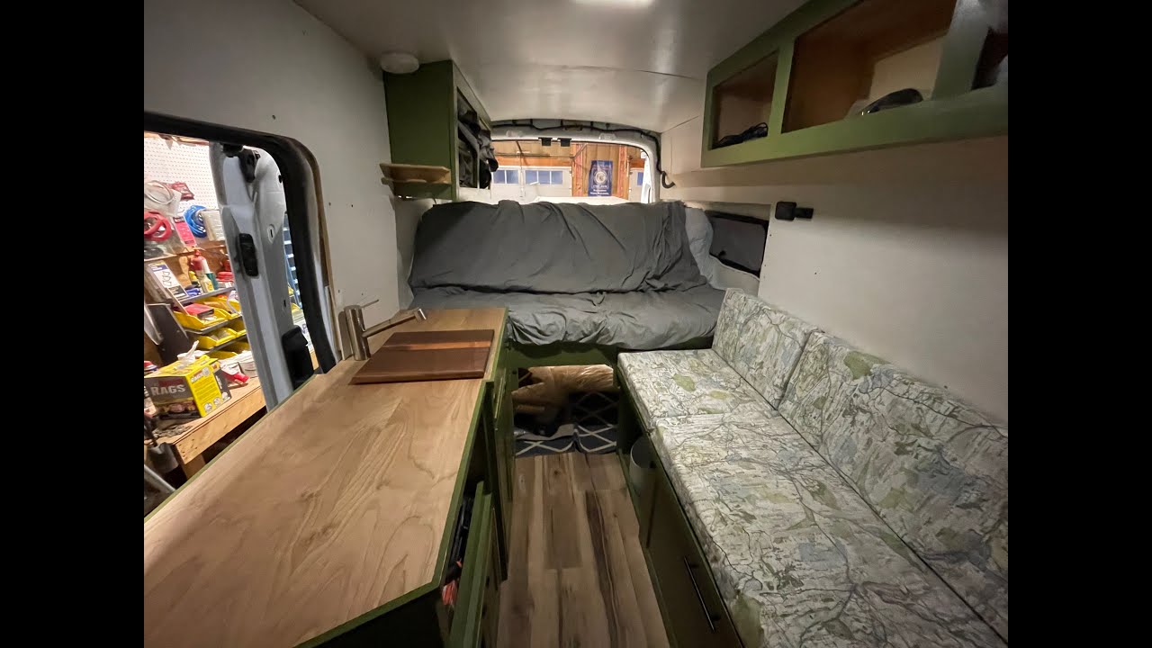 Walls and Shelves in a Ford Transit Conversion Van - YouTube