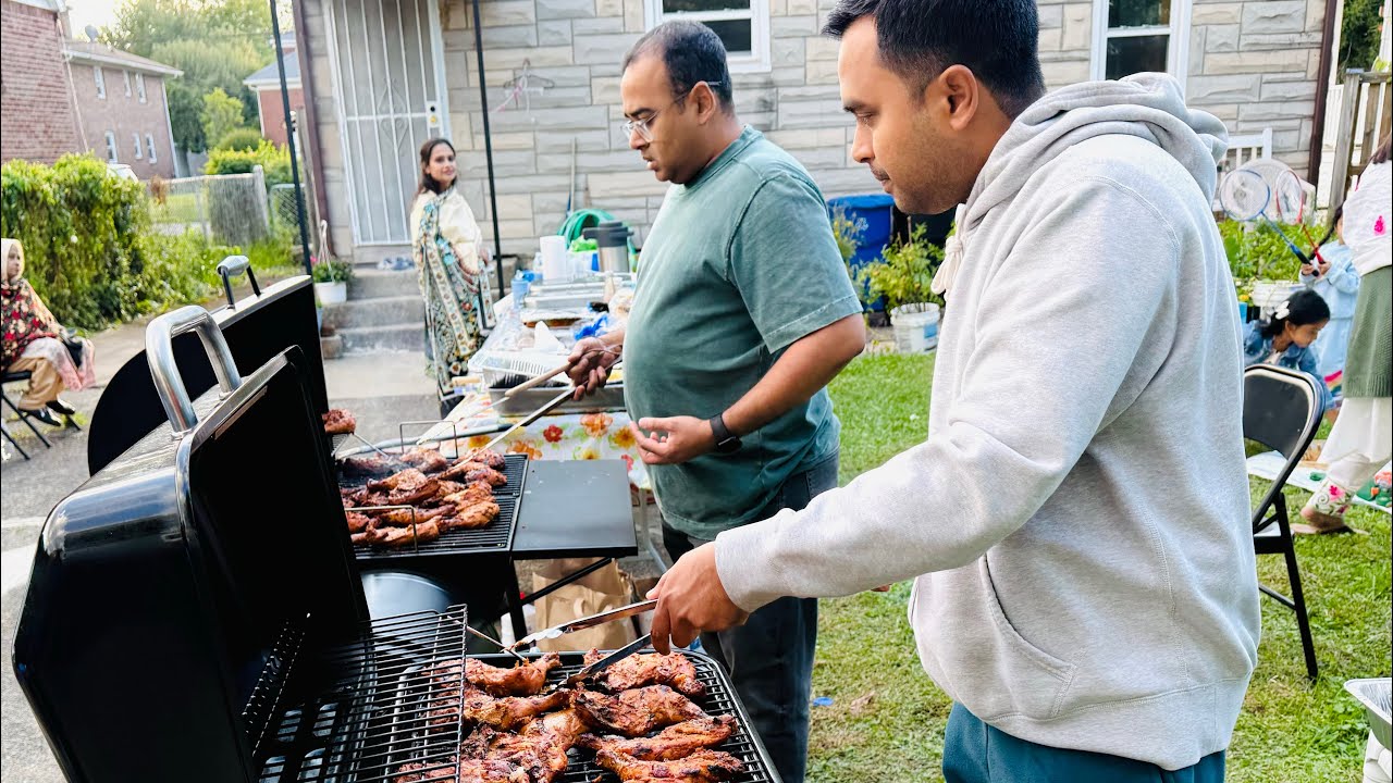 BBQ party at home with family, August 2025 - YouTube
