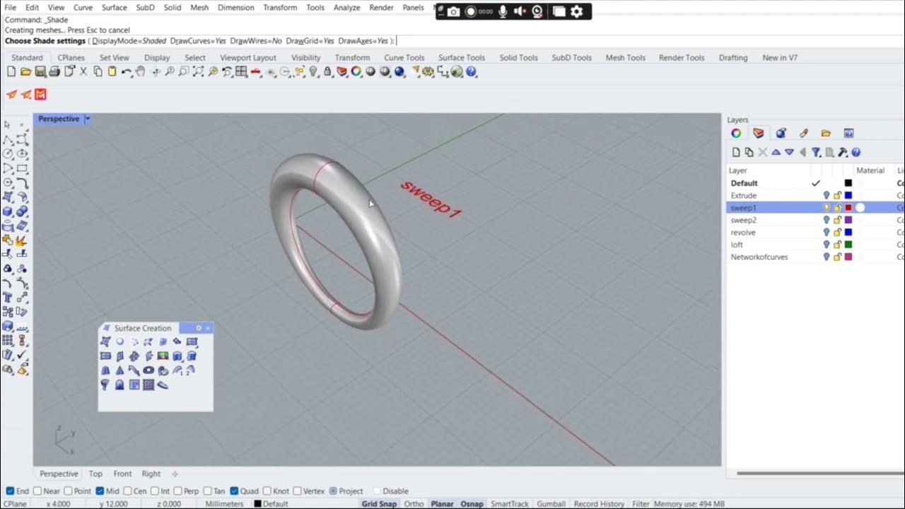 Surface commands Rhino 3D - YouTube