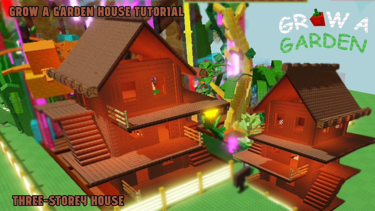 Build This THREE-STORY HOUSE in GROW A GARDEN | TUTORIAL | EASY - YouTube