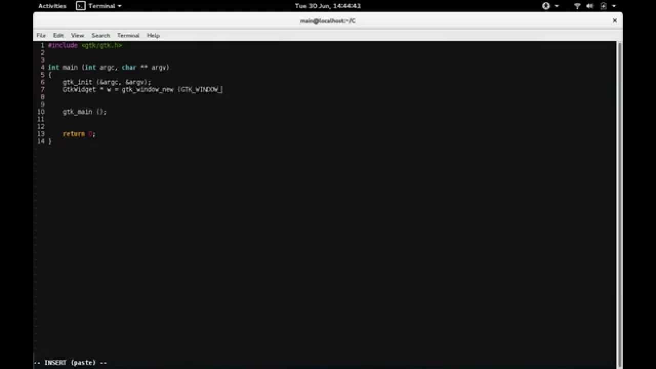 Gtk+ 3 Tutorial Hello world C Programming Linux - YouTube