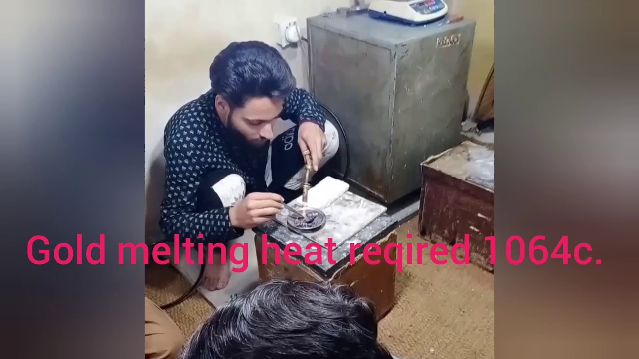 How to melt Gold with fire burner - YouTube