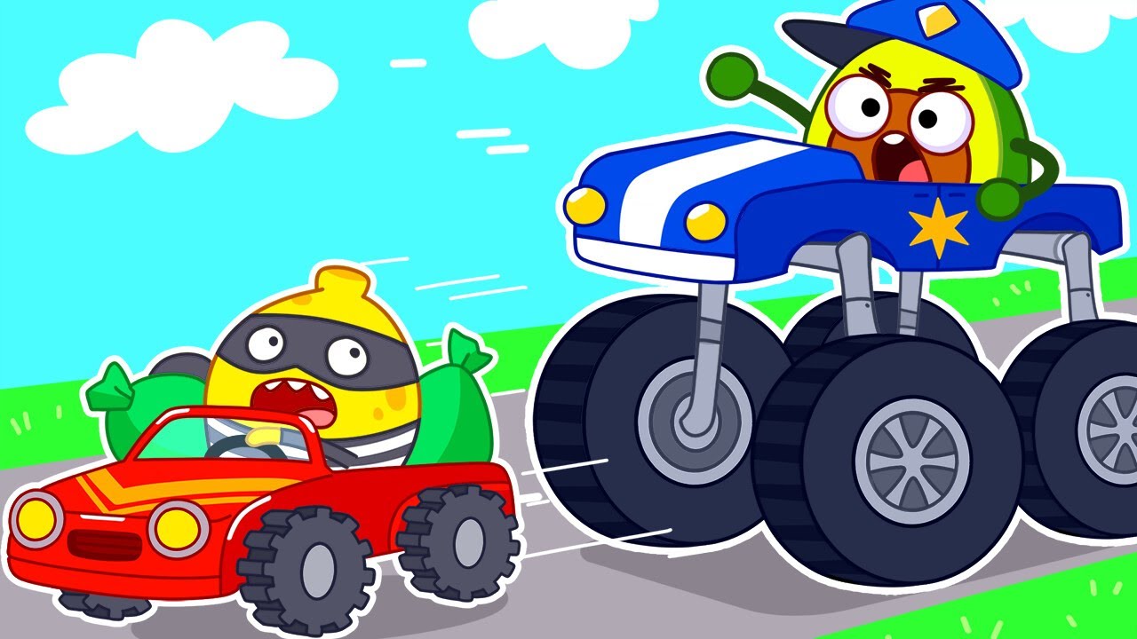 Police Monster Truck 🚓 Police Officer Will Help You! More Funny ...