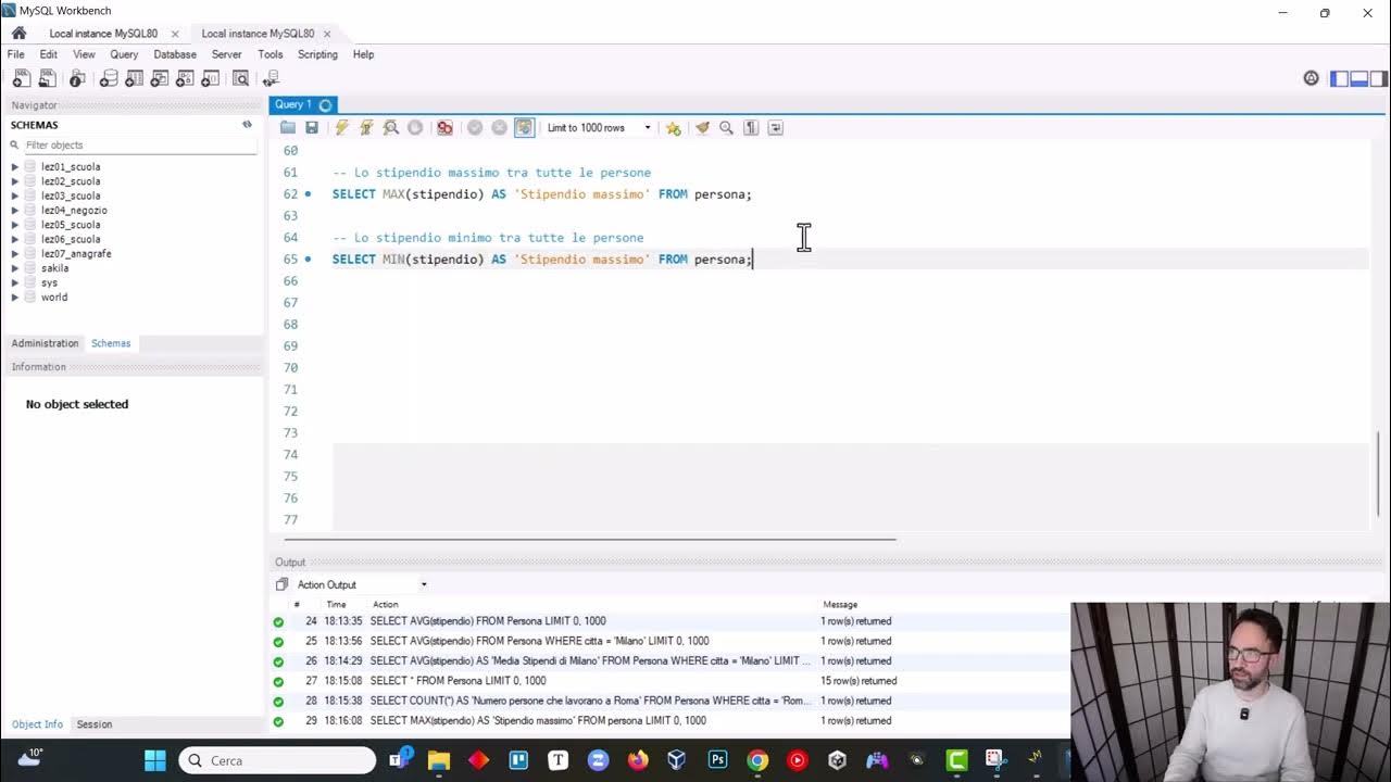 Query Language in MySQL 2/4 - Query di aggregazione, COUNT, AVG, SUM ...