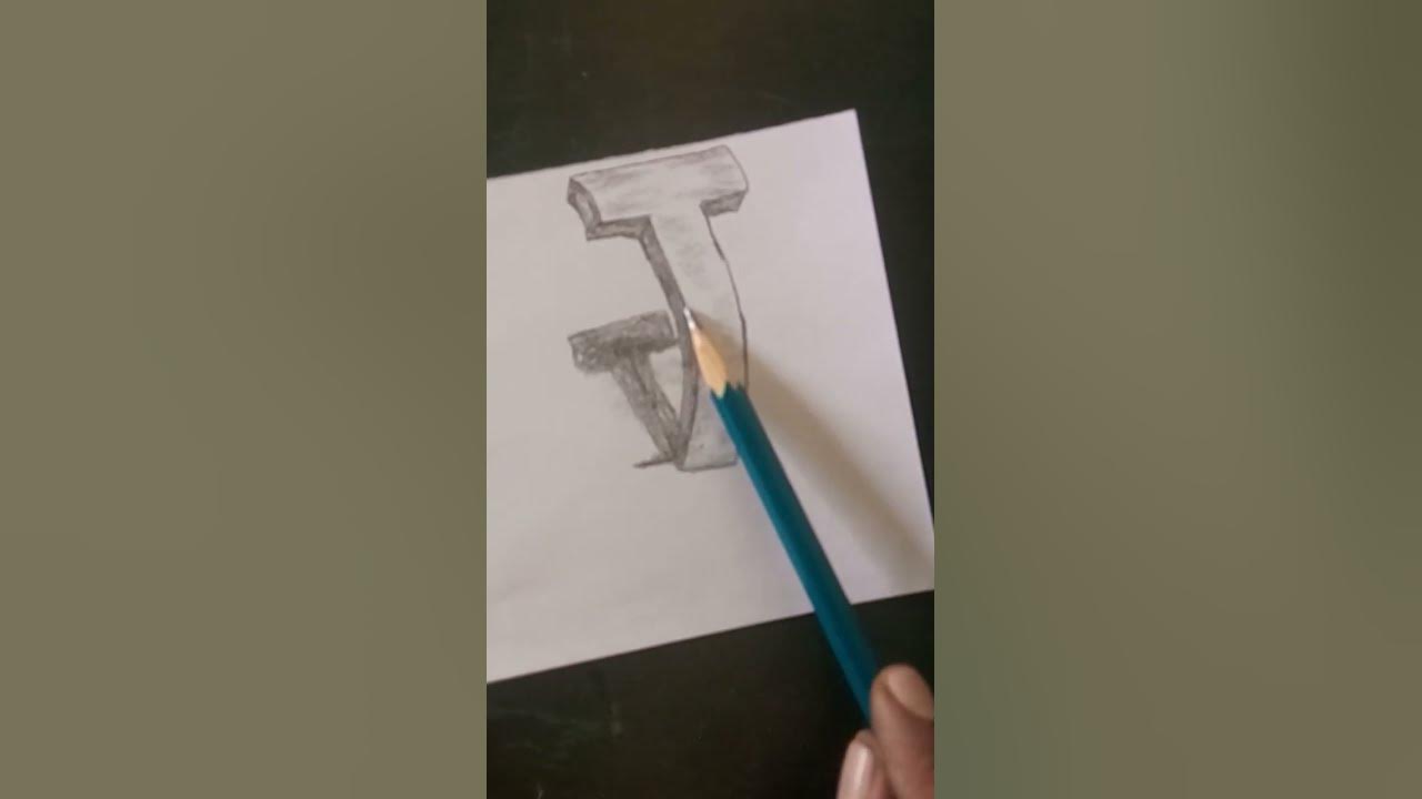 How to make T in 3D--very easy- 3d sketch kaise banaye -T kaise banaye ...