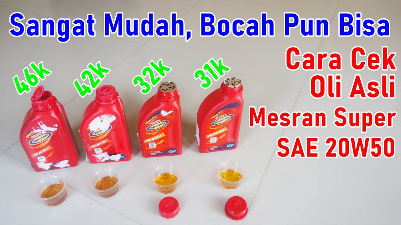 Cara Membedakan Oli Asli dan Palsu Pertamina Mesran Super SAE 20w50 ...