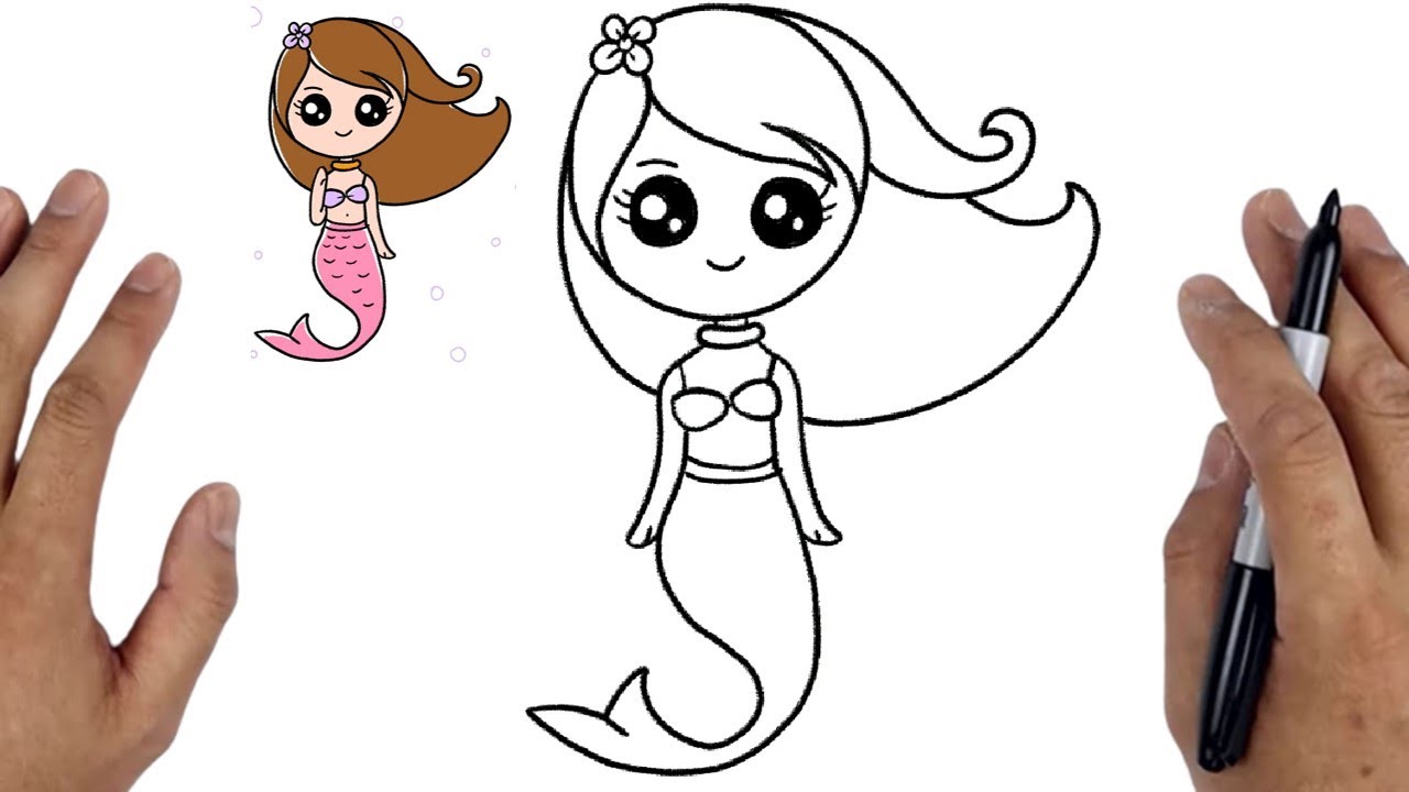 how to Draw Cute Mermaid Easy Drawing for beginners #Mermaid - YouTube