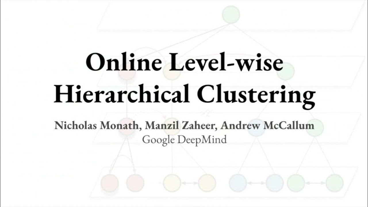 KDD 2023 - Online Level-wise Hierarchical Clustering - YouTube