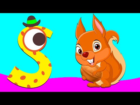 S for Squirrel - Alphabet Phonics - Letter Sounds with Animals for Kids