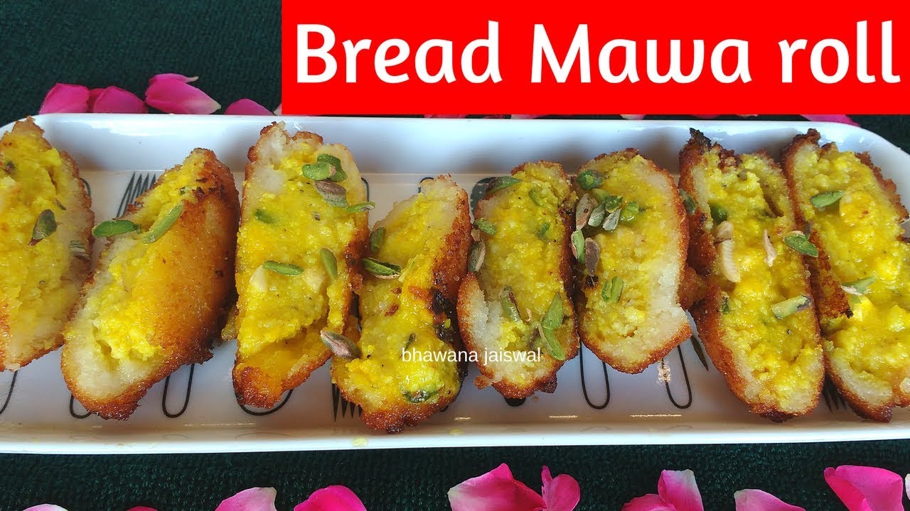 Mawa bread roll recipe | chum chum | Easy Bread Recipe 2017 | Sweet ...
