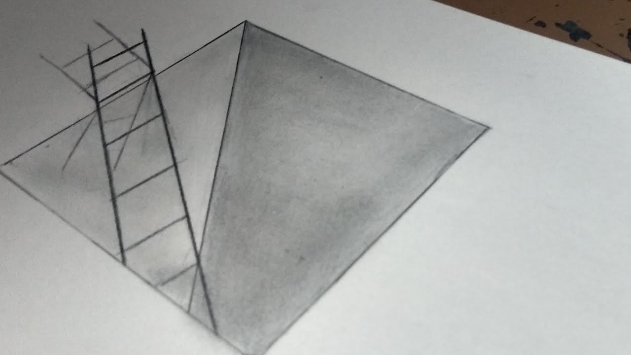 how to draw 😱😱 3d ladder illusion 😱😱 - YouTube