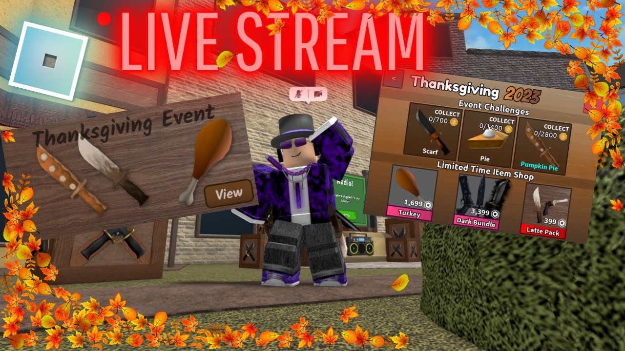 #ROBLOX 🔴LIVE STREAM 🔴 MM2 THANKSGIVING UPDATE! - YouTube