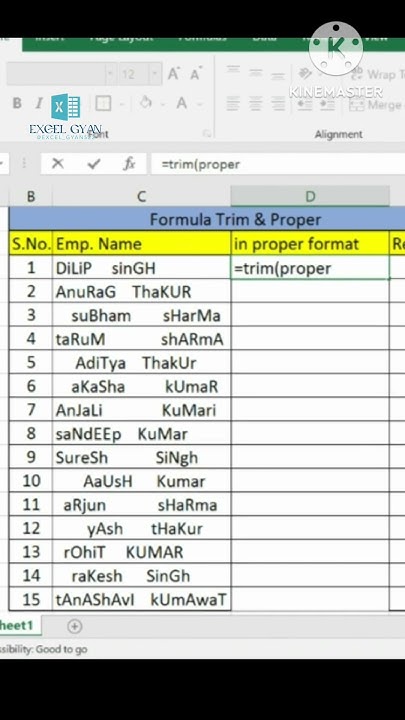 🔥 excel formula for job | Excel interview formula | Trim with proper |#excelshorts #excelformula ...