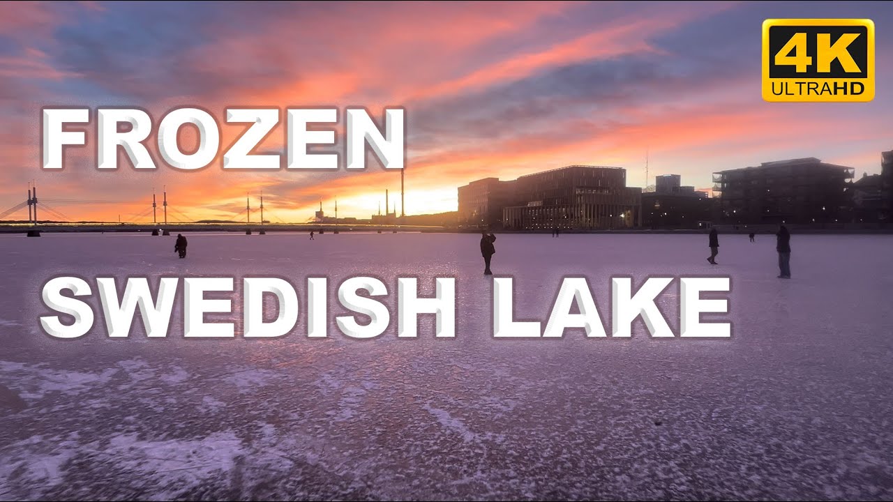 Walking tour 4k on Frozen Magic! Exploring a Swedish Ice Lake Adventure ...