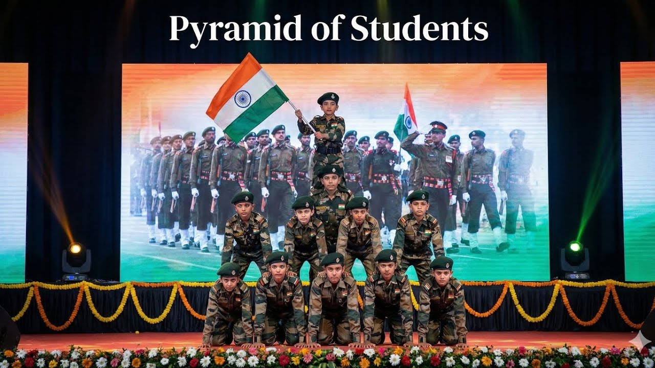 Pyramid of Students 🇮🇳 | Future of India on One Stage | Patriotic ...