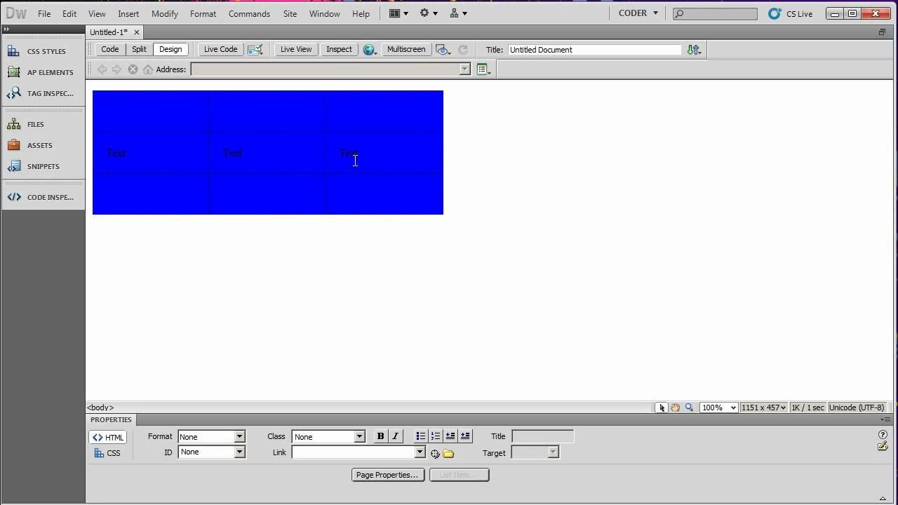 Working with Table Based Layouts in Dreamweaver CS5 - Part 1 - YouTube