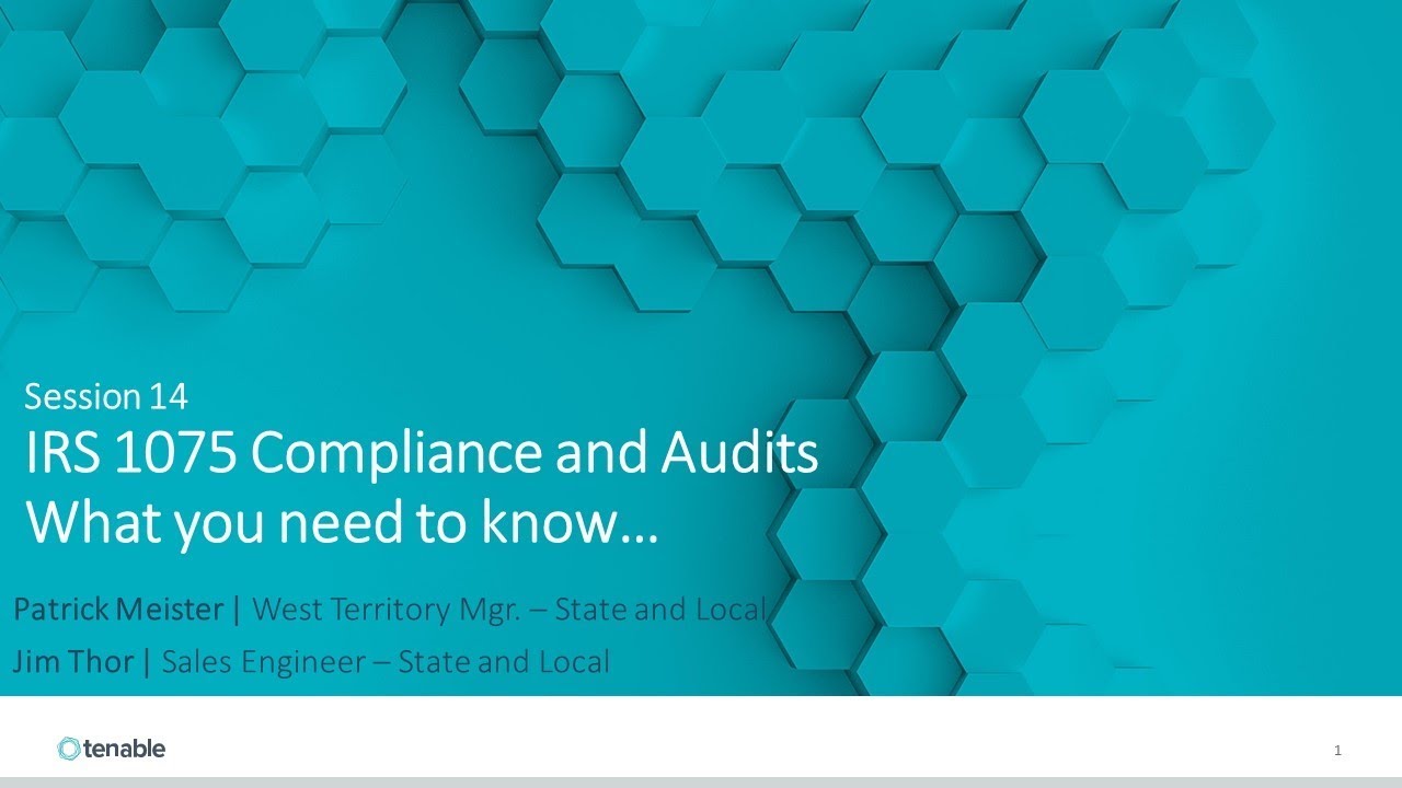 NorCal CSS2018 Session 14 Tenable - IRS 1075 Compliance - YouTube