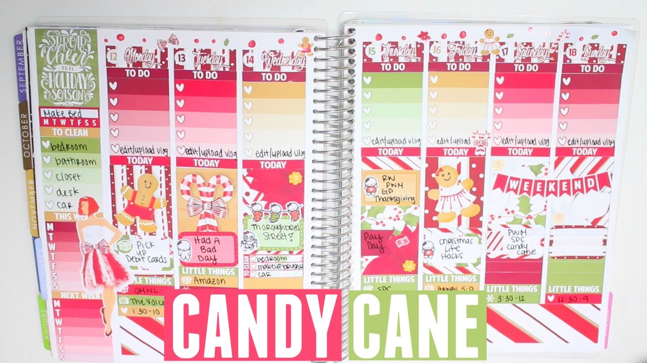 Plan With Me! | Scribble Prints Co Candy Cane - YouTube
