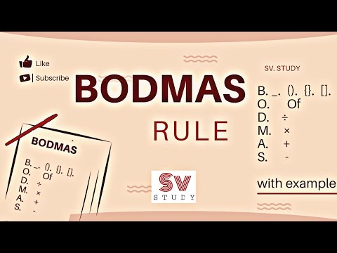 BODMAS Rule. How to solve questions. Rule of Bodmas with example. - YouTube