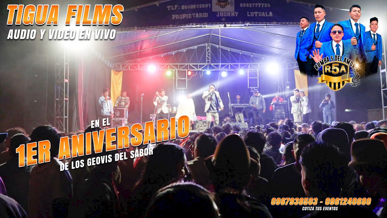 RUMBA 5 DEL AMOR | Audio y video en vivo - 1er Aniversario de Los Geovis del Sabor - YouTube