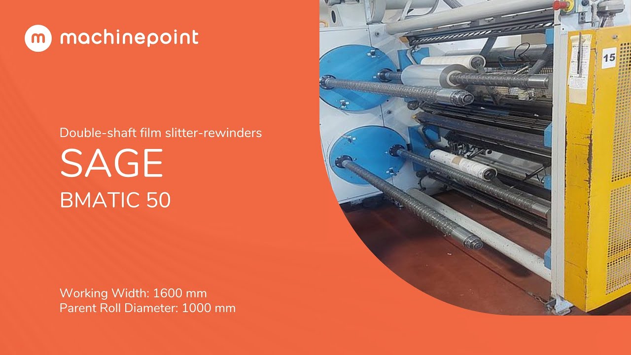 SAGE BMATIC 50 Double-shaft film slitter-rewinders | SAGE Machines ...