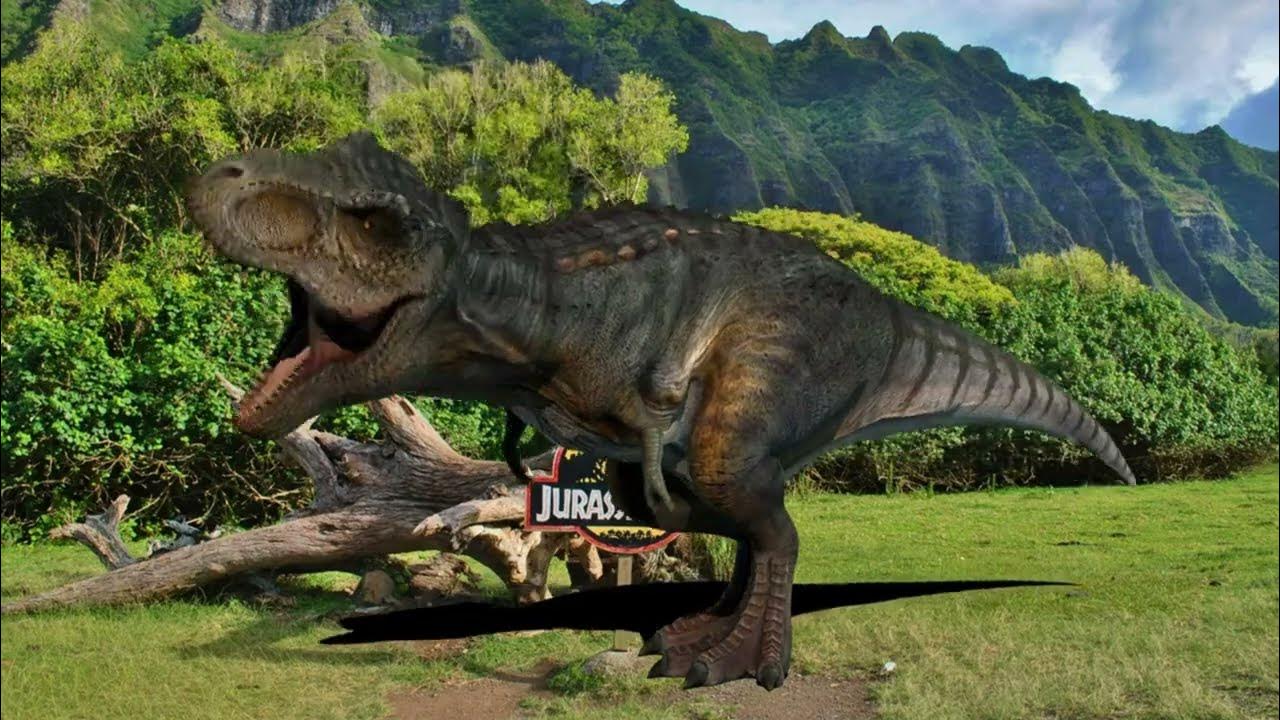 T rex Jurassic World Evolution real life Green Screen - YouTube