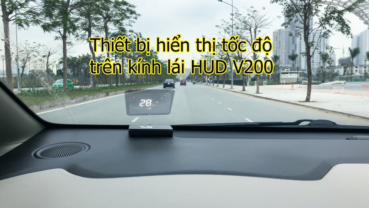 Review bộ hiển thị tốc độ trên kính lái HUD V200. - YouTube