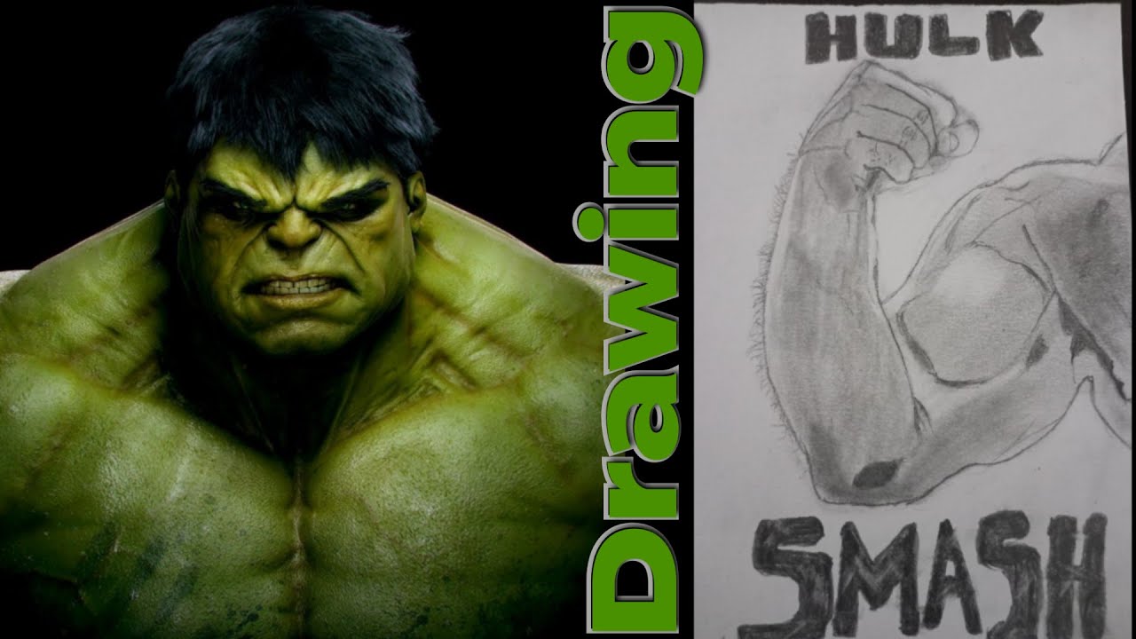 Drawing HULK'S ARM💪(His Weapon Apparantly) with caption😈| THE ORIGINAL ...