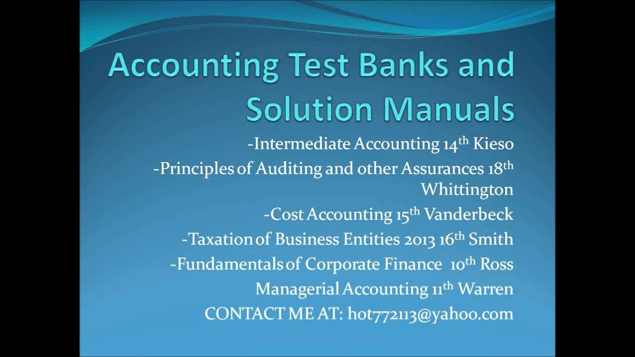 Accounting Test Banks and Solution Manuals - YouTube