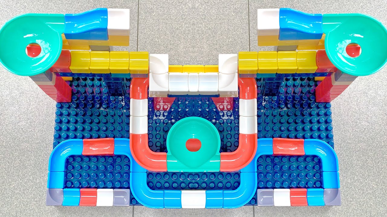 relaxing satisfying with marble run building blocks ️ how to make ...