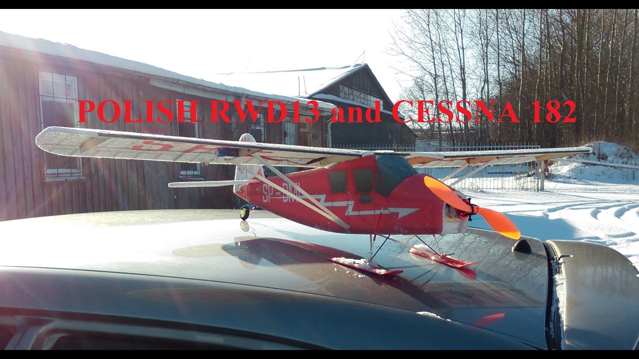 POLISH RWD 13 (1000mm) CHASING BIG CESSNA 182 (1410mm) - YouTube