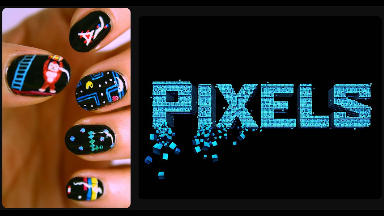 .: DIY :. Pixels inspired: Nail Patch + Tutorial nail art - YouTube