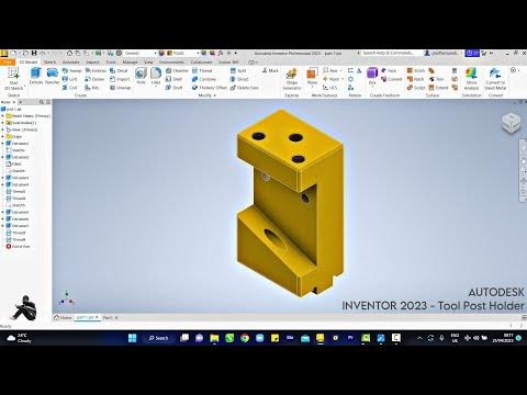 Autodesk Inventor Tool Post Holder Tutorial - YouTube