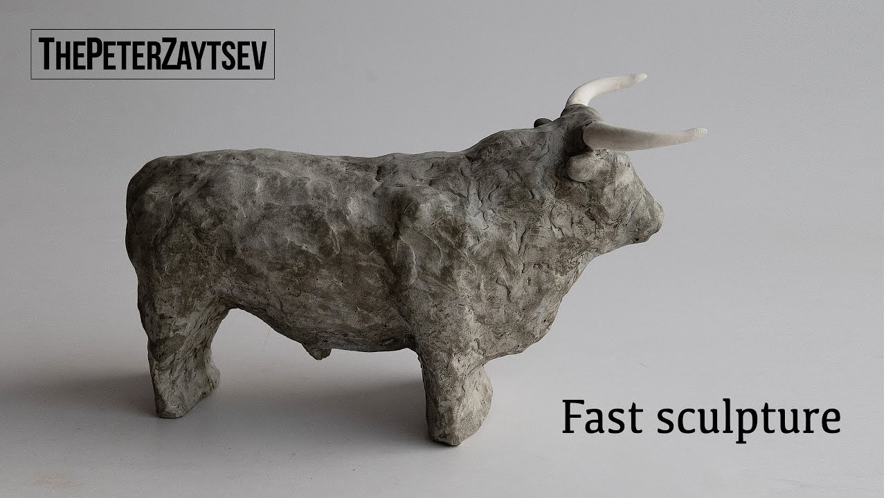 Fast and simple Bull sculpture _ How to make _ Easy sculpting by ...