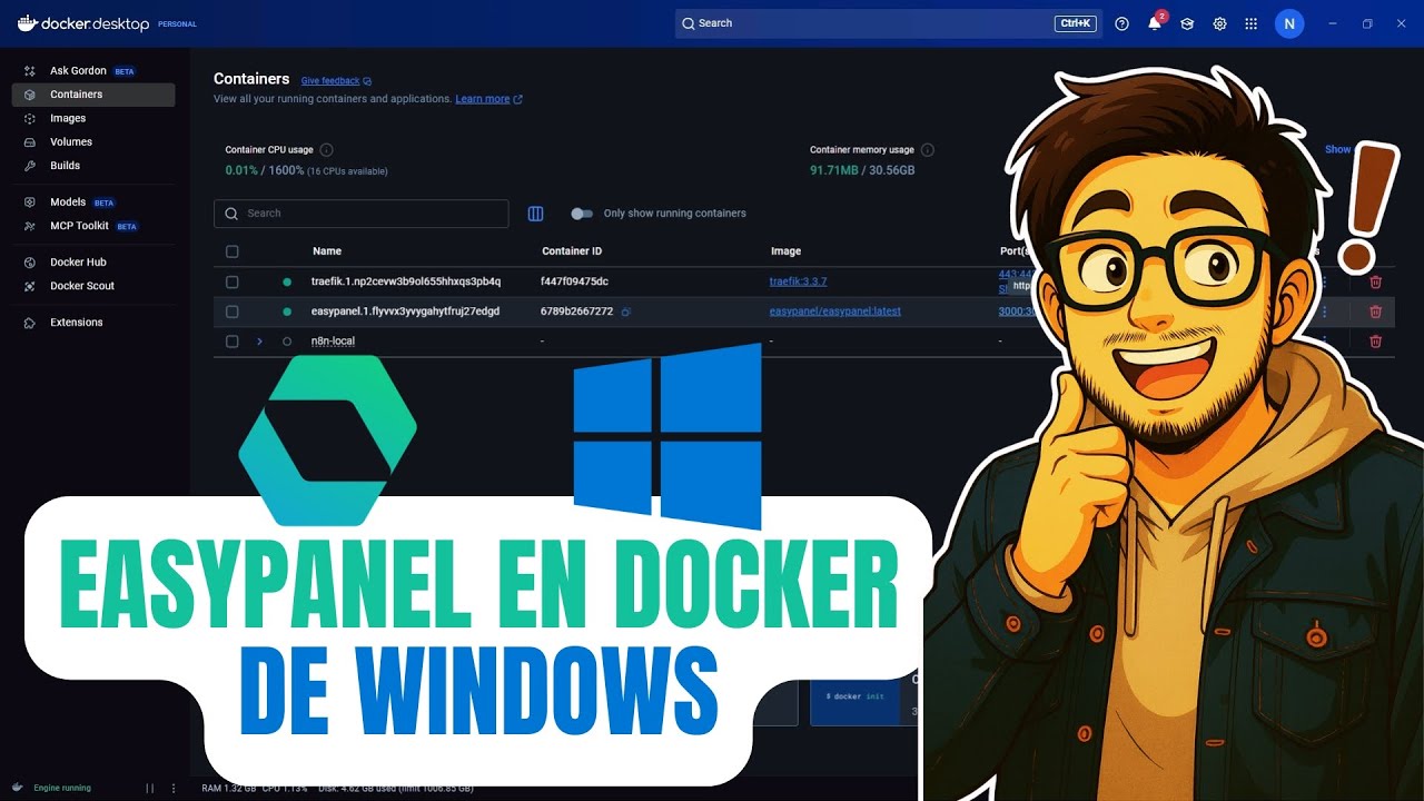 Cómo instalar Easy Panel en Docker Windows paso a paso - YouTube