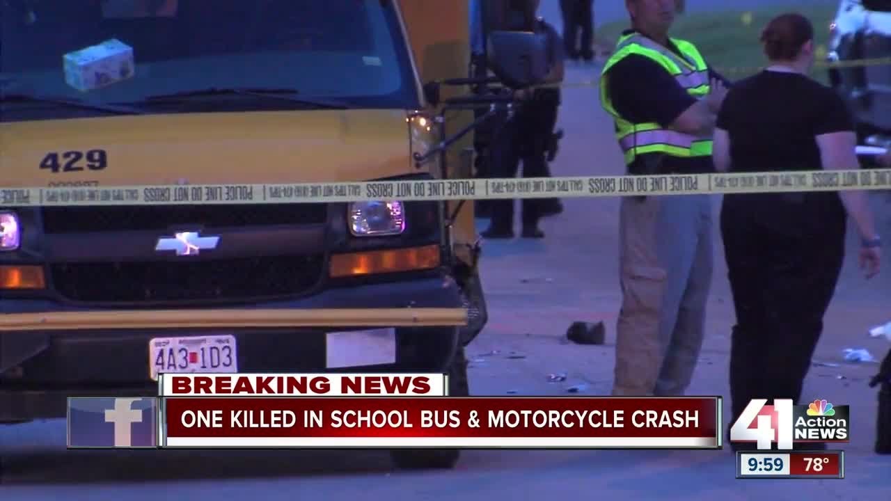 1 dead after motorcycle, school bus collide - YouTube