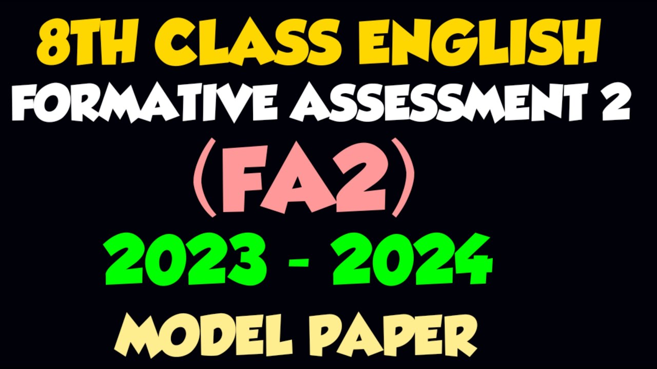 FA2 English Model Question Paper | 8th English | Formative Assessment 2 ...