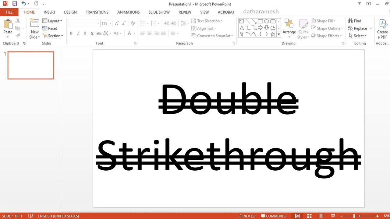 How to Double Strikethrough Text In PowerPoint - YouTube