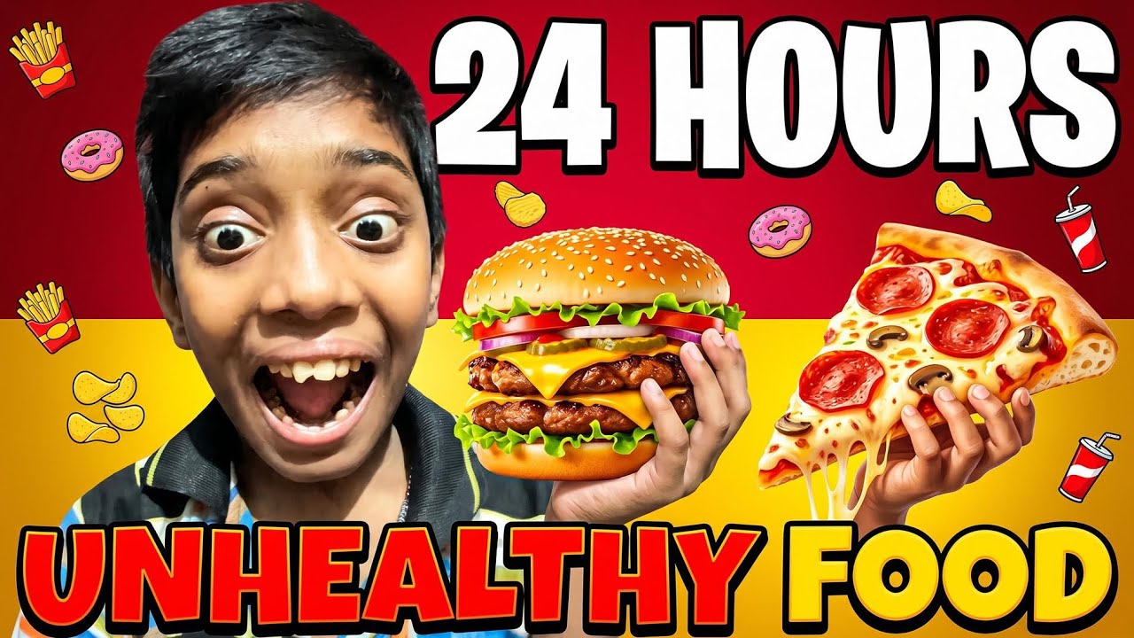24 hours only unhealthy food challenge - YouTube