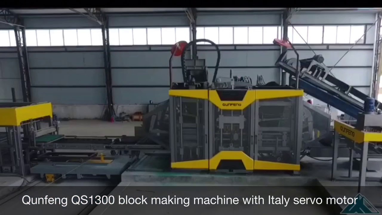 Qunfeng QS1300 block making machine - YouTube