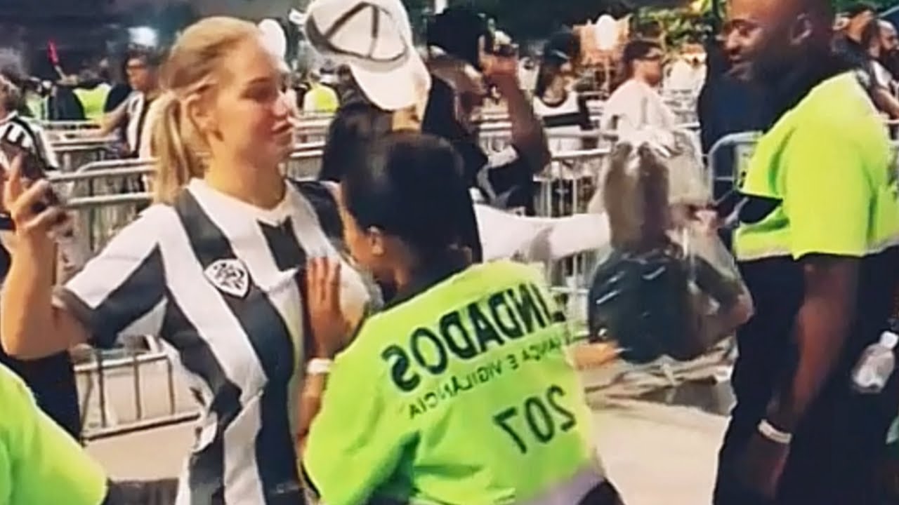 Woman frisked by stadium security - YouTube