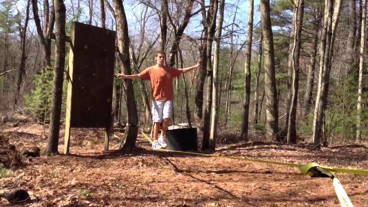Adam flipping off slackline - YouTube