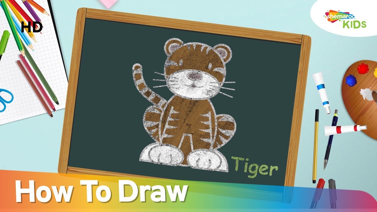 How To Draw TIGER (HD) | Easy Step By Step Drawing Videos For Children ...