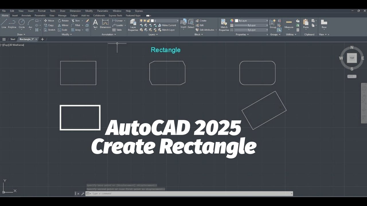How to Create Rectangles - AutoCAD 2025 Tutorials - YouTube