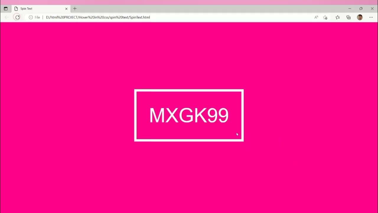 Spin Text On Mouse Hover Pure Html &Css with Mxgk99 - YouTube